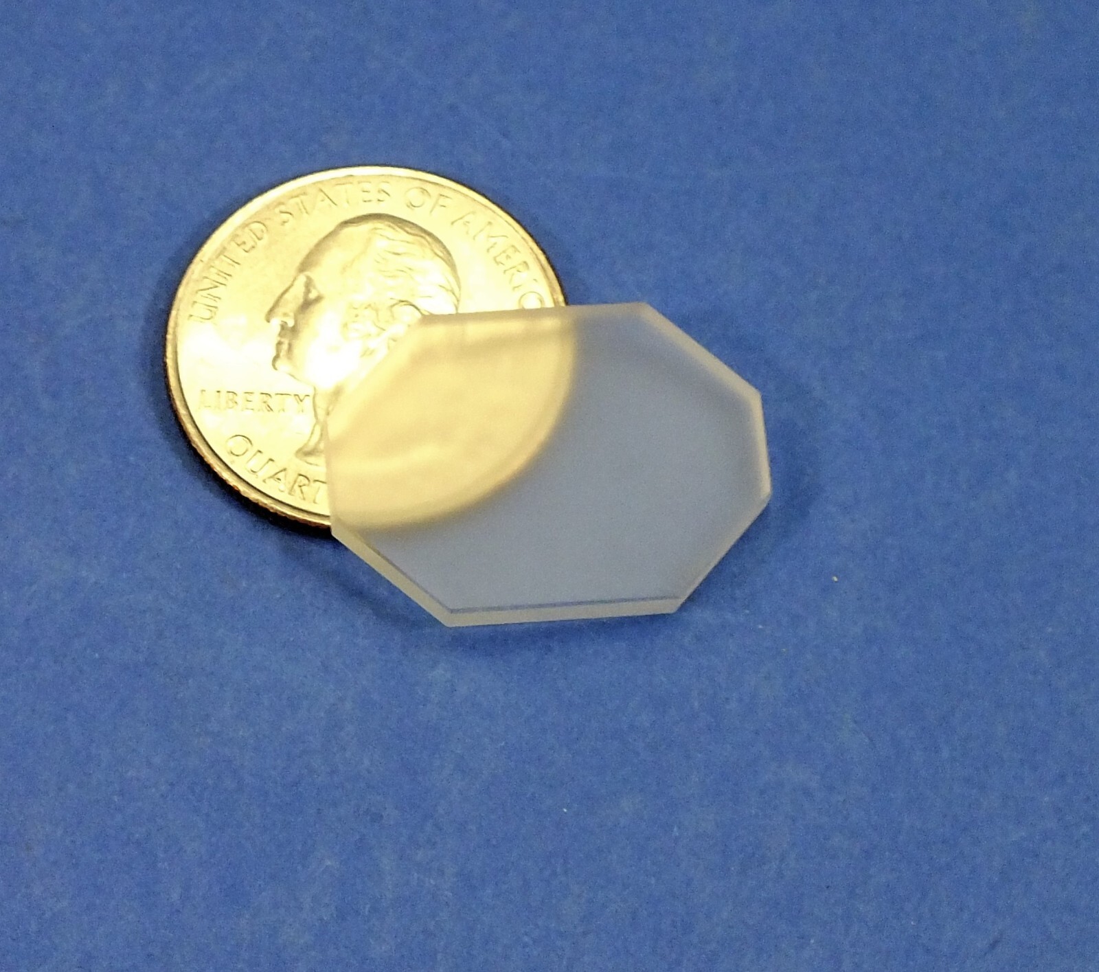 Lot of 2 ea. 1" x 3/4" Optical Diffuser / Mirror Blank Octagonal Shape ...