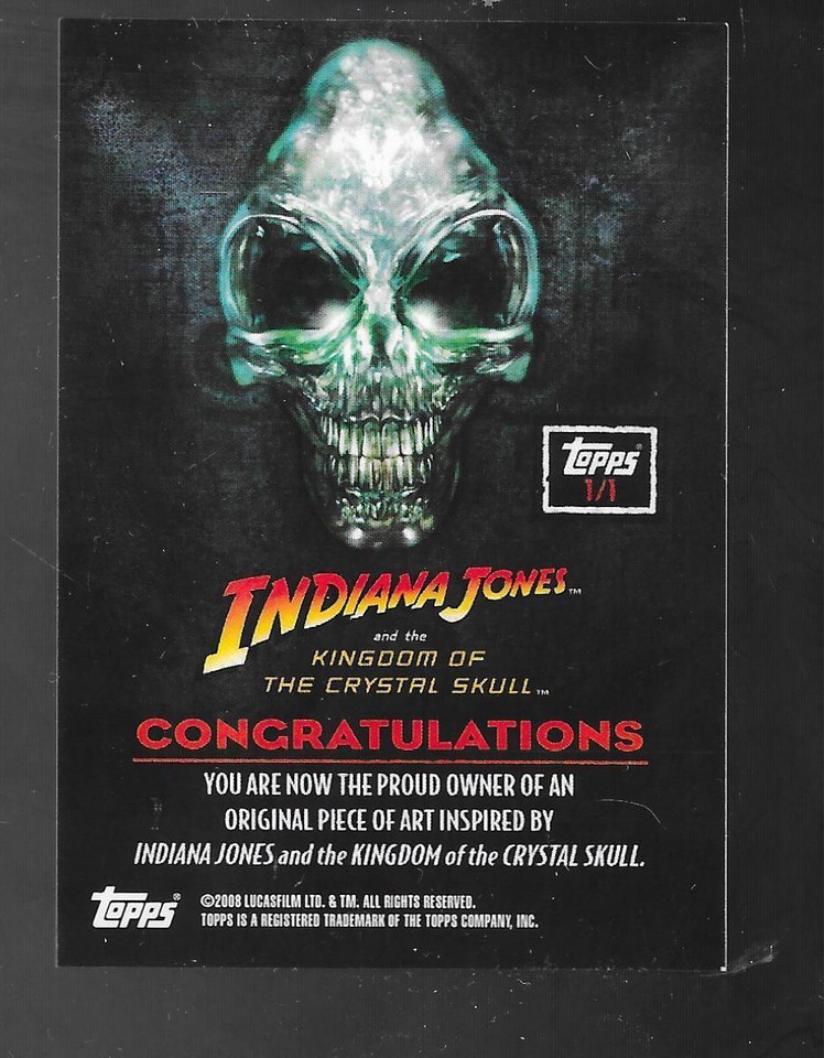 Indiana Jones Kingdon of Crystal Skull sketch card Jason Hughes Dean ...