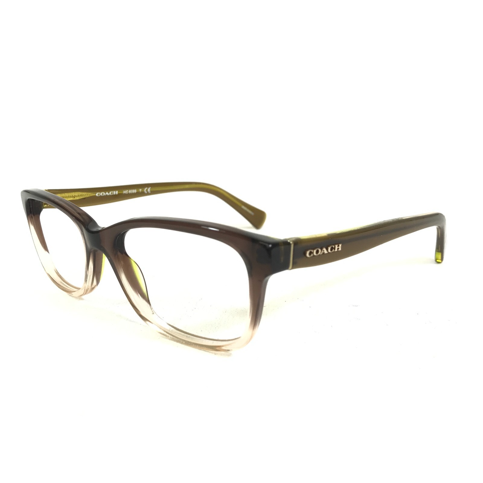 Coach Eyeglasses Frames HC 6089 5400 Brown Green Clear Cat Eye 51-16 ...