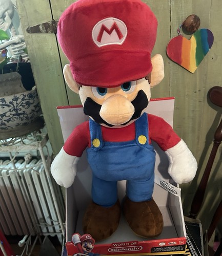 NIB World of Nintendo Super Mario 19" Mario Jumbo plush 2016 Jakks Read ...