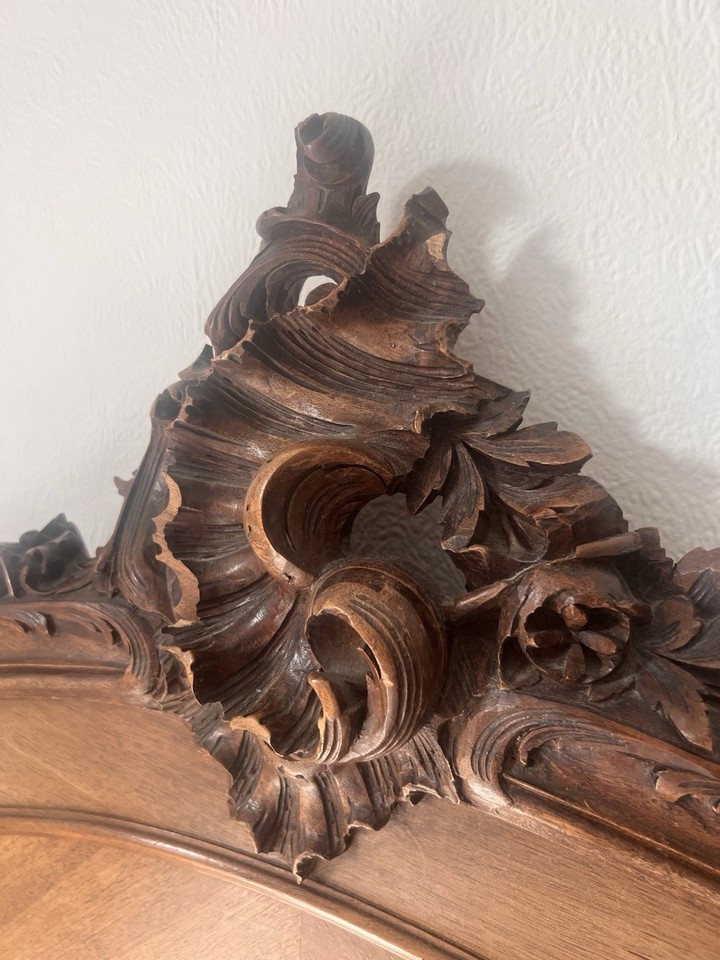 Antique French Rococo Double Bed Frame with Ornate Carvings | eBay UK