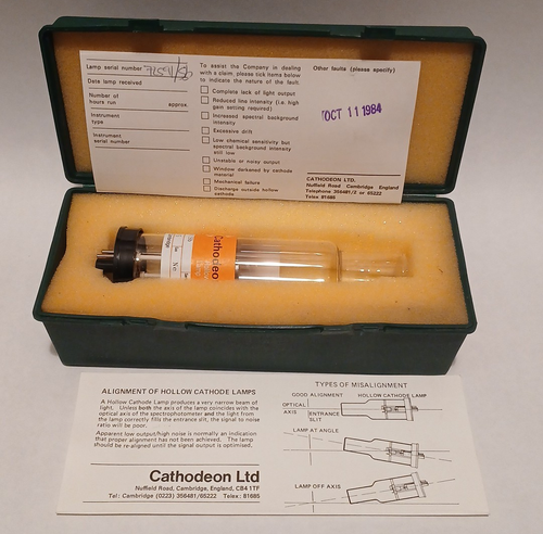 Cathodeon Ltd. 3QNY/Sb Hollow Cathode Lamp 15mA Neon Ne with Original ...