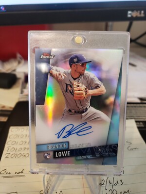 Brandon Lowe 2019 Topps Finest Auto Refractor RC #FA-BL Tampa Bay Rays ...
