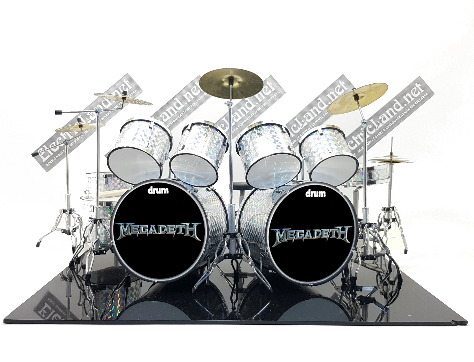Mini Drum set Megadeth tribute miniature kit model scale 1:4 ...