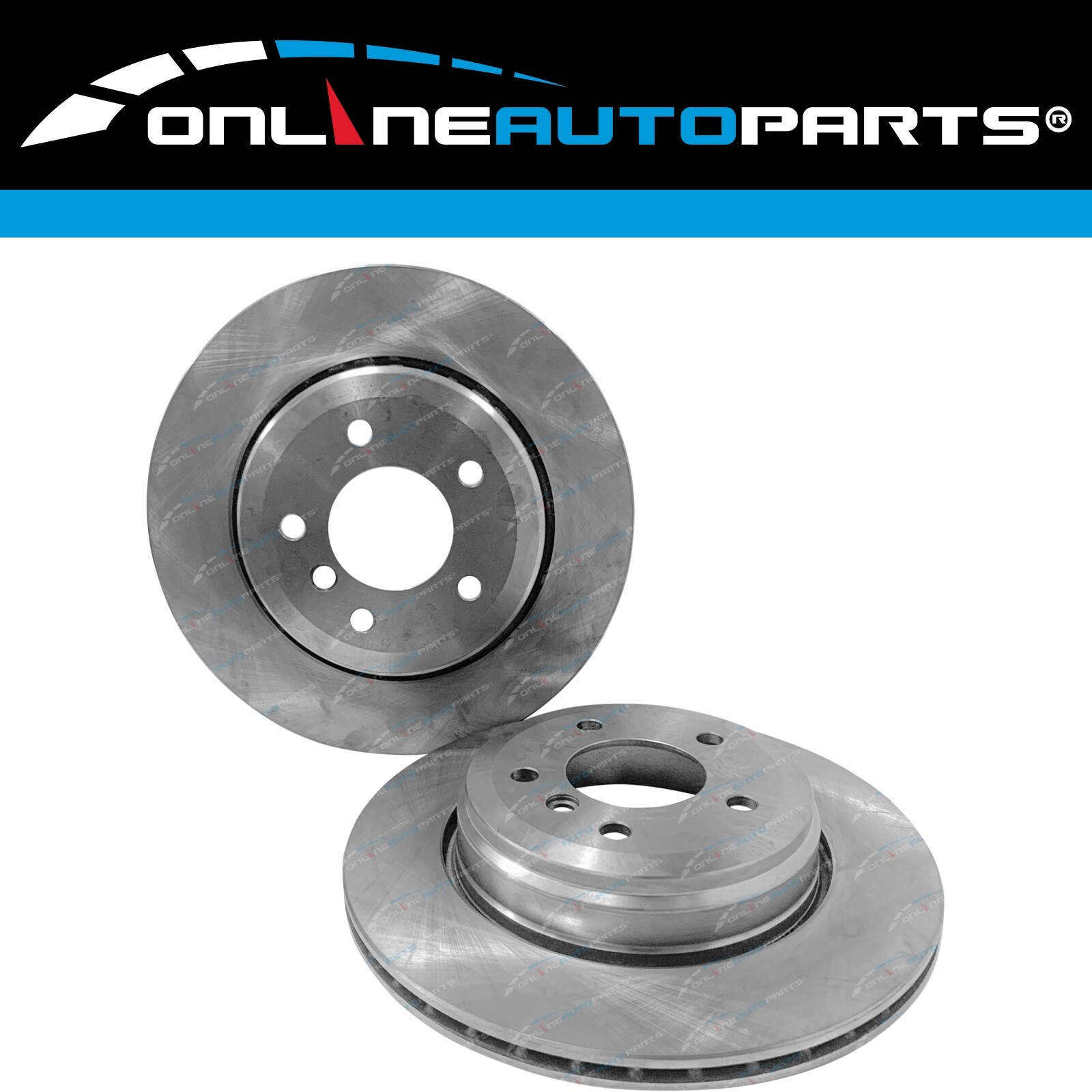 2x Rear Disc Brake Rotors for BMW 530i E60 E61 6cyl 3.0L N52B30A 2005 ...