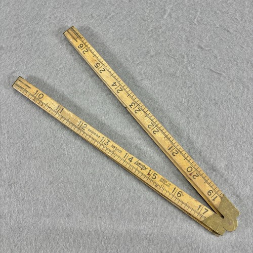 Vintage 36” Lufkin No. 3851 Boxwood and Brass Folding Rule Ruler Wood ...