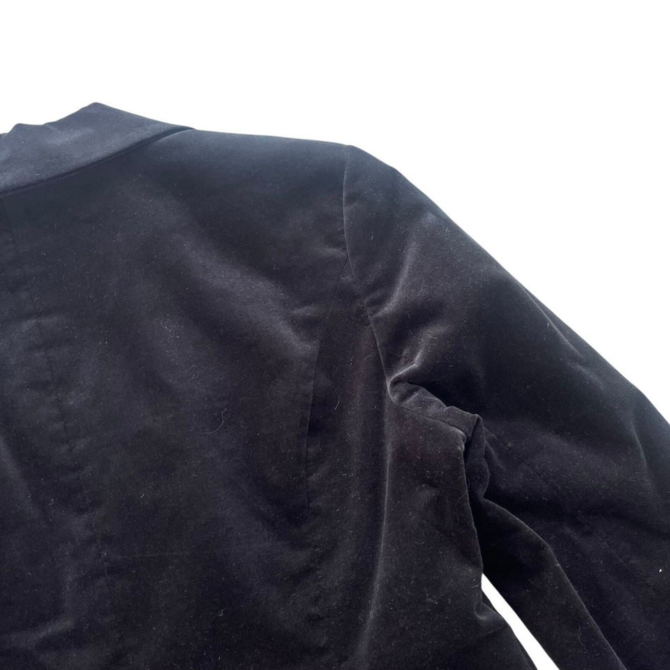 Mossimo Stretch Womens Sz M Black Velvet Single Button Tuxedo Blazer ...