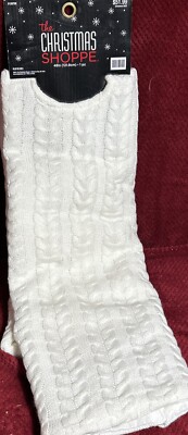 Tree Skirt 48 Inch Off White Cable Knit Pattern Quilted Tree Skirt ...