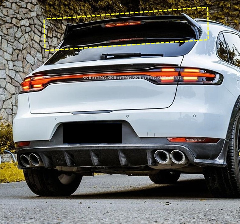 Glossy Black Rear Roof Spoiler Window Wing Lip 1PCS Fits Porsche Macan ...