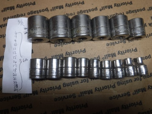 BLUE-POINT METRIC 3/8 DRIVE (15PCS) ASSORTED SHALLOW 6PT SOCKETS | eBay