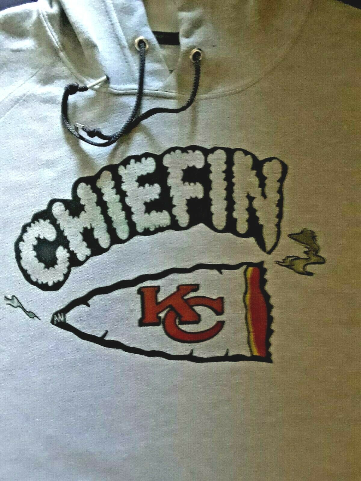 KANSAS CITY CHIEFS "CHIEFIN" HOODIE NEW (LIGHT GRAY) SIZES: M,L,XL | eBay