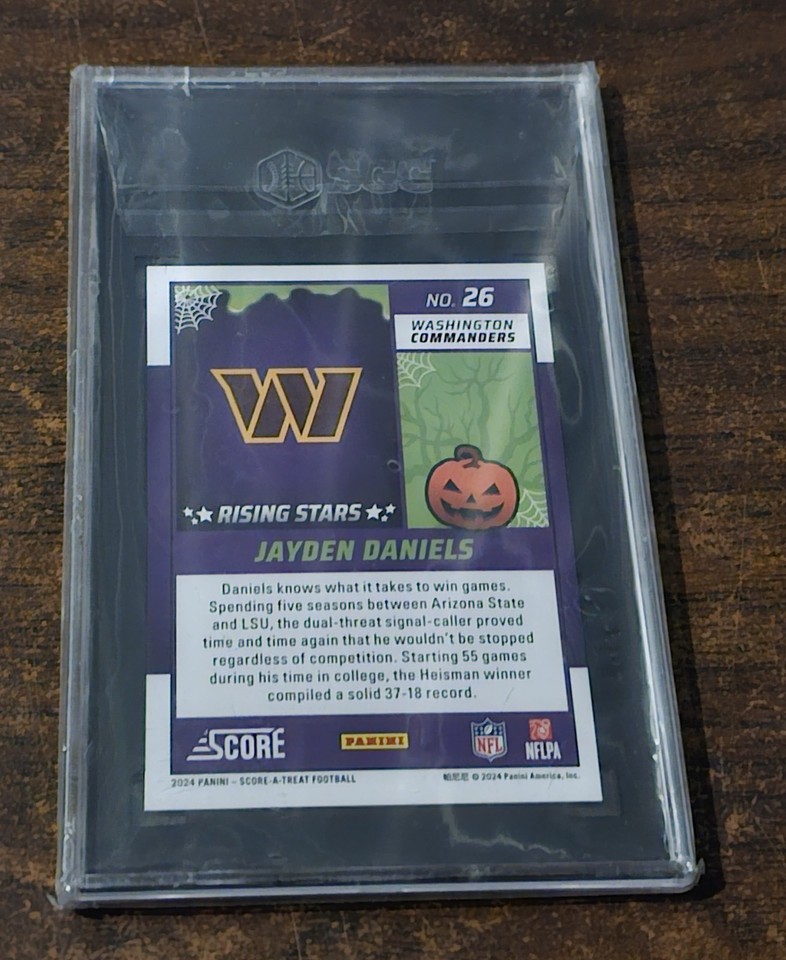 2024 Score A Treat Jayden Daniels Rookie Card Pumpkins Graded SGC 9 ...