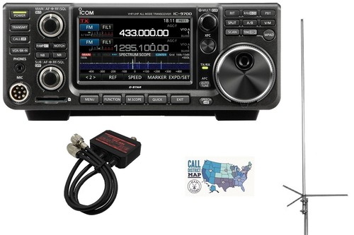 Icom IC-9700 VHF/UHF/1.2GHz Transceiver with Comet Tri-Band Antenna & Triplexer | eBay