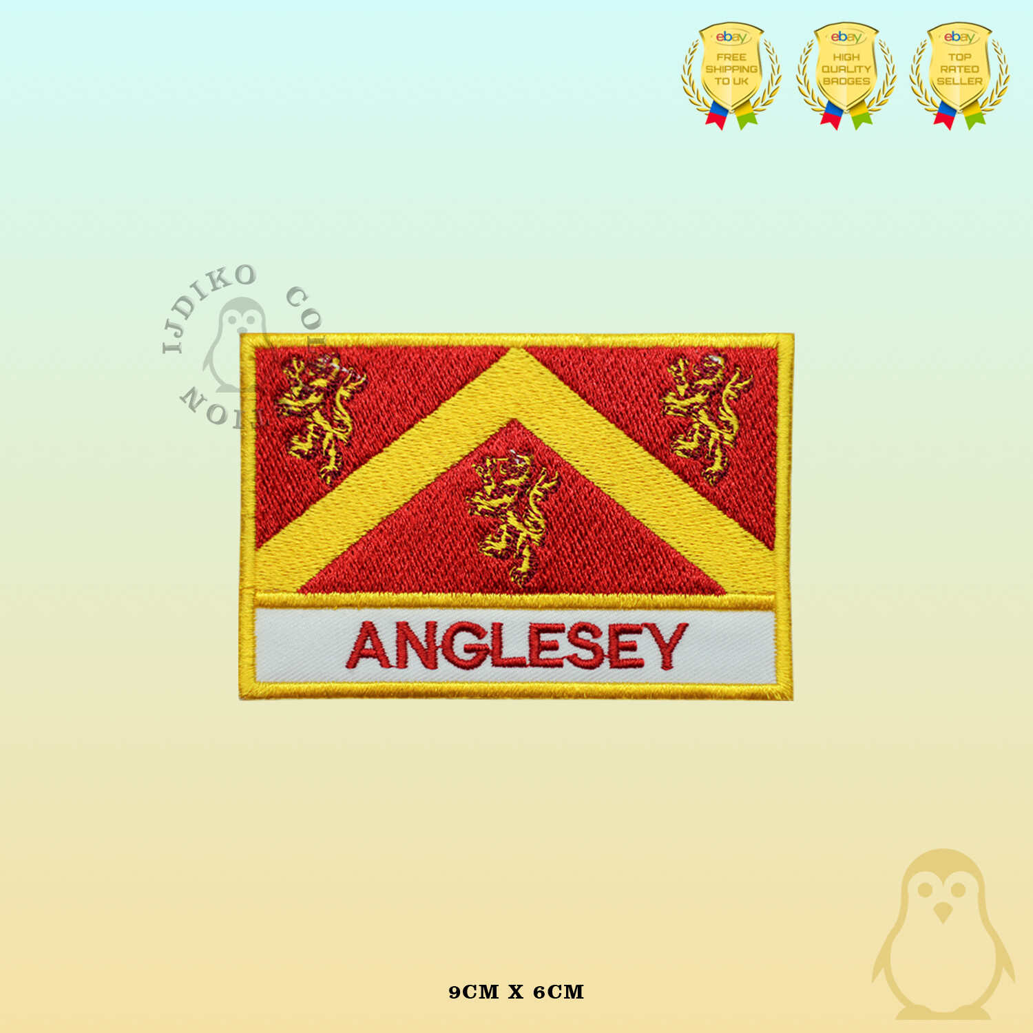 ANGLESEY County Flag With Name Embroidered Iron On Sew On Patch Badge ...