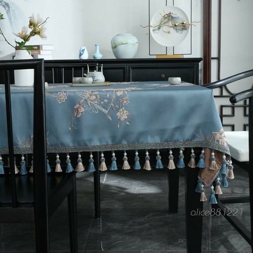 Chinese Dining Tablecloths Rectangle Round Table Cover Tassels Party ...
