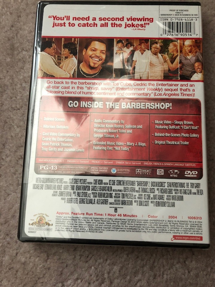 Barbershop 2: Back in Business (DVD, 2004, Special Edition) 27616905147 ...