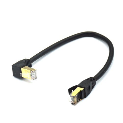 RJ45 Male 90° Angle to Male Plug Ethernet LAN Network Extension Adapter ...