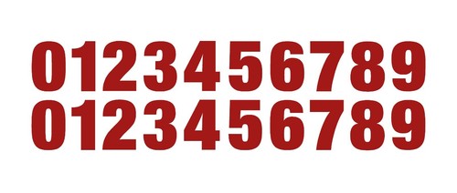 0-9 Reflective Numbers Red Sticker Vinyl Decal pick 1"-12" Set Of 20 ...