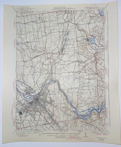 Schenectady NY Topography Map, Clifton Park, Niskayuna, Glenville ...