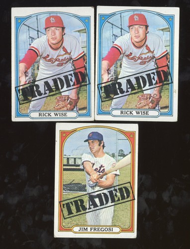 1972 Topps Baseball Traded 3 Card Lot High Number Wise/Gregosi | eBay