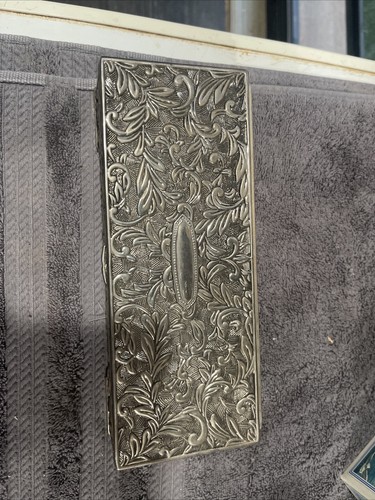 Vintage Godinger Victorian style Silver Plated Trinket Box 9" x 3.5" x ...