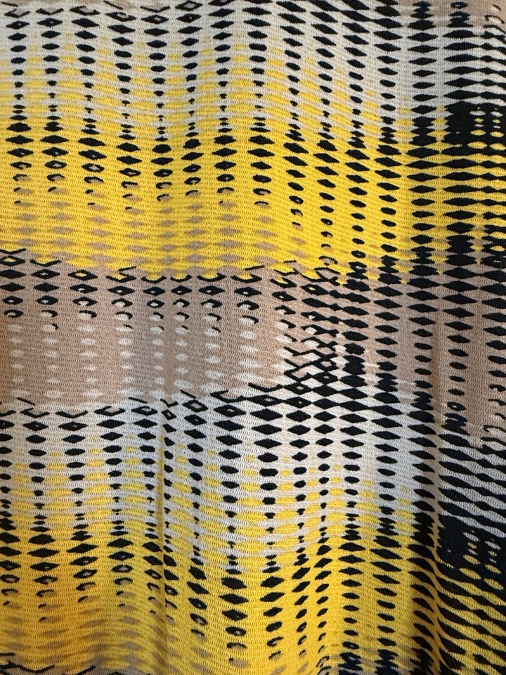 Wrap Knot Sleeveless Blouse - Yellow & Tan Pixel Geometric Pattern ...