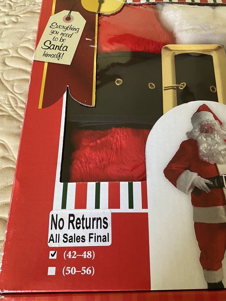 Professional Plush Halco Santa Suit Costume Wig Beard +8 Pieces 42-48 ...