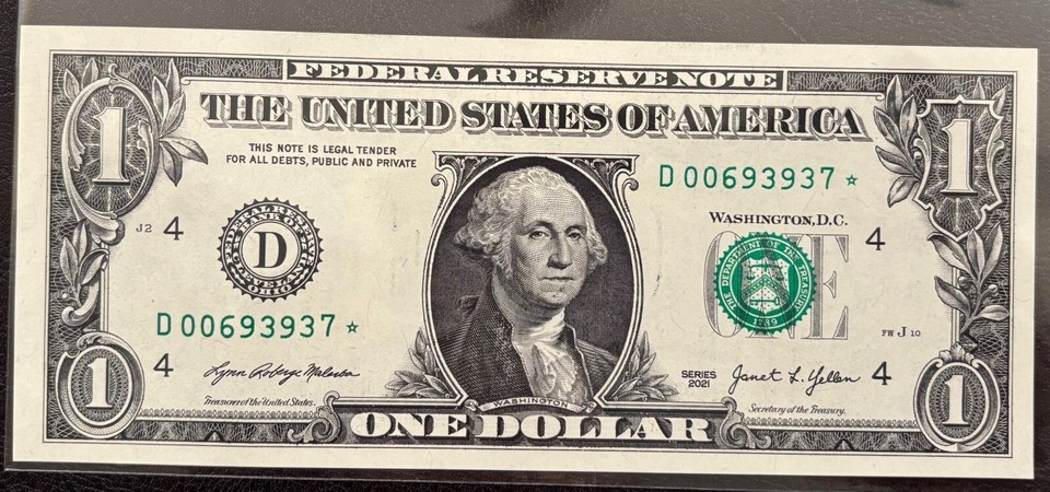 Ten (10) 2021 D-$1 STAR NOTES Consecutive Lower Serial Number - NEW ...