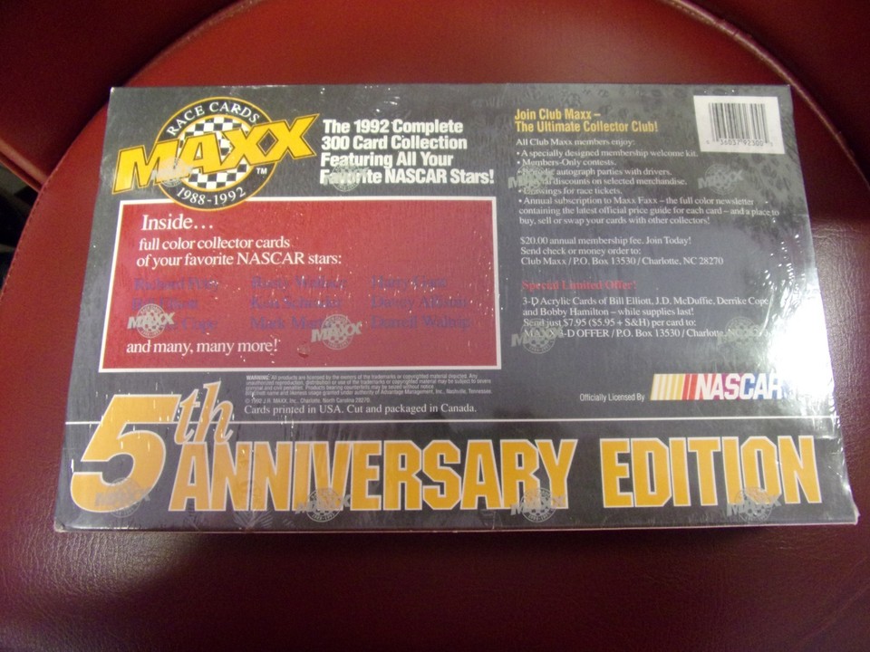 Maxx Race Cards 1988 - 1992 5th Anniversary Edition 300 Card Collection ...