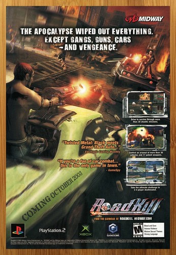 2003 Roadkill PS2 Xbox Gamecube Vintage Print Ad/Poster Official Game ...