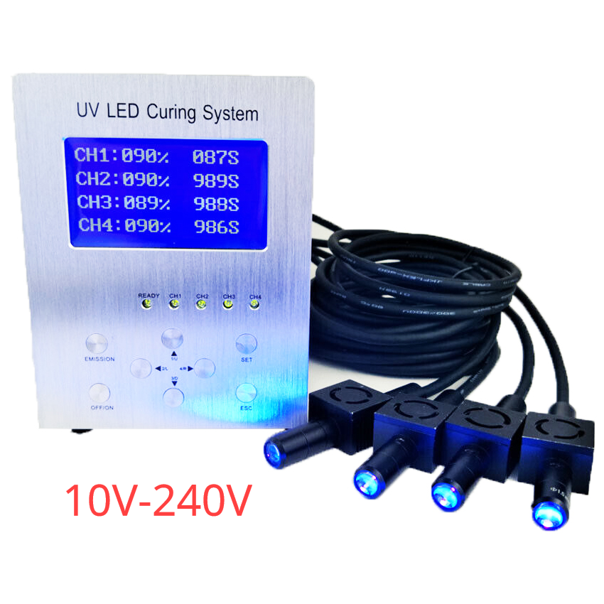 110-240V 365nm UV Spot Light Source Curing Equipment UV LED Irradiation ...