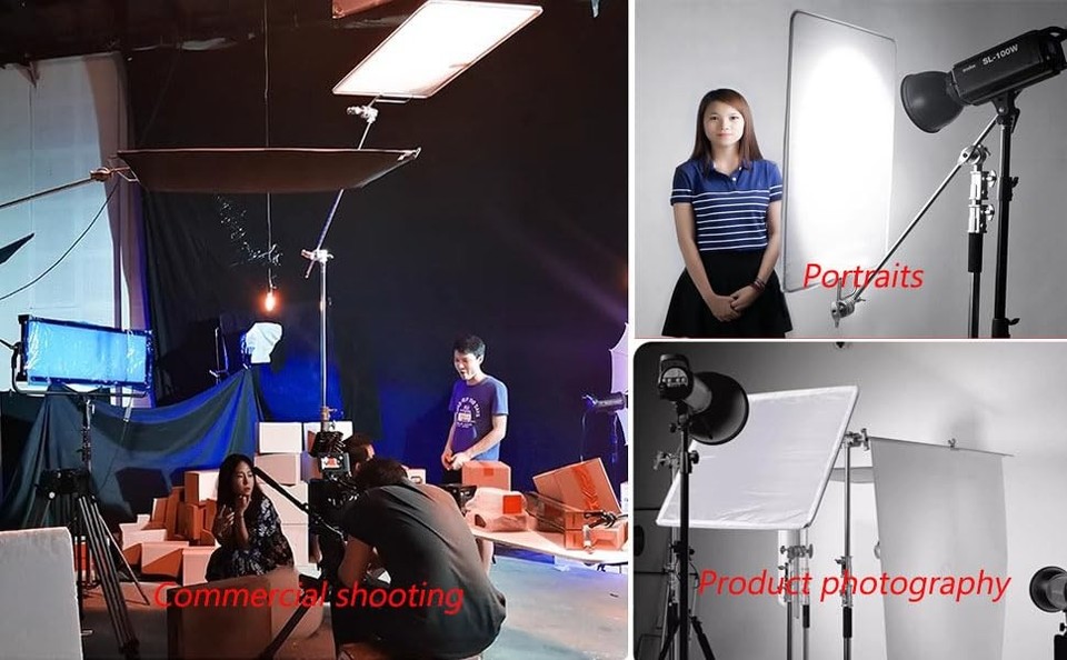 30"x36"/75x90cm Light Reflector Flag Panel Kit, 5-in-1 Diffusion Scrim ...