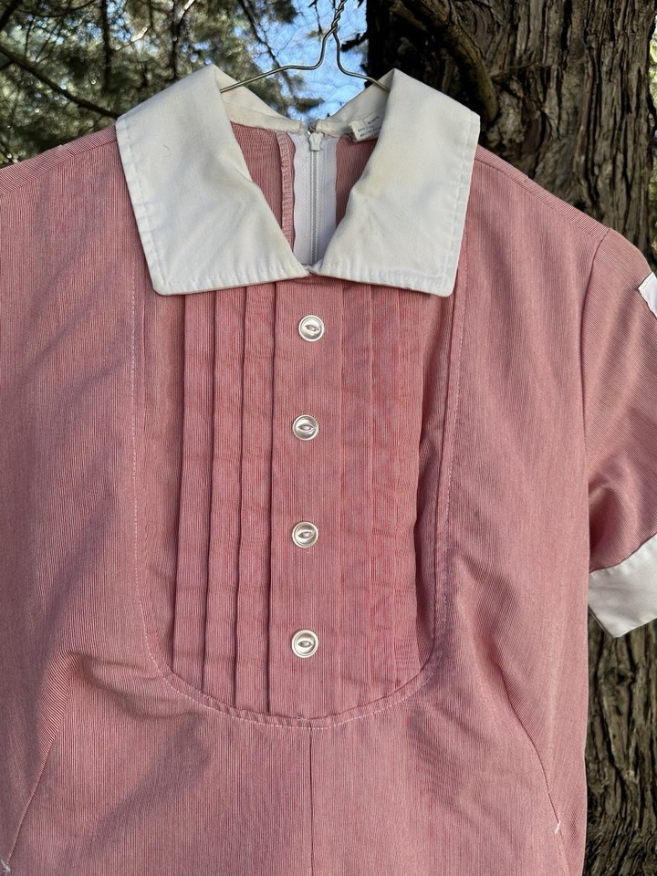 Vintage Student Nurse Uniform Candy Striper Red & White Costume Size ...