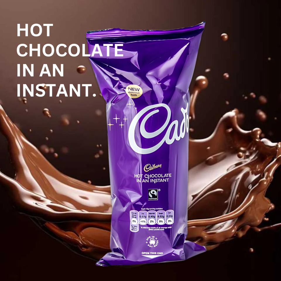CADBURY Instant Hot Chocolate Sachets (9 cups each) Just Add Water - 4 ...