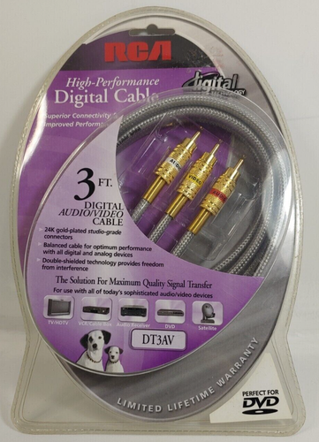RCA High-Performance Digital Audio Video Cable 24k Gold-Plated DT3AV ...