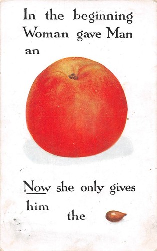 POSTCARD COMIC WOMAN MAN APPLE PIP | eBay