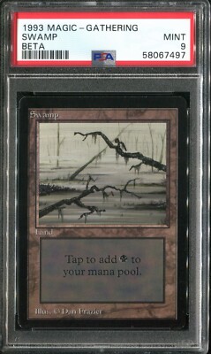 PSA 9 1993 MTG Magic The Gathering Beta #296 Swamp v3 or C | eBay