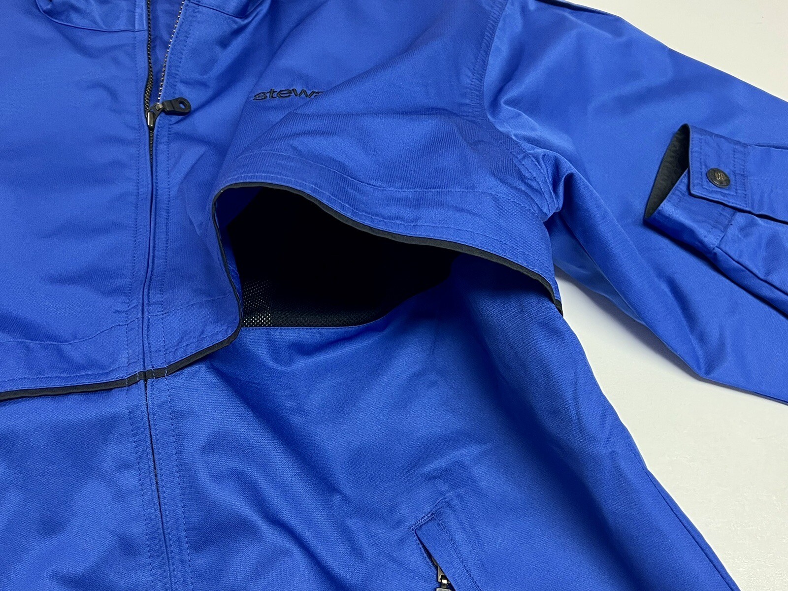Cutter & Buck Zip Vented Windbreaker Jacket Coat Blue Black Size L/G ...
