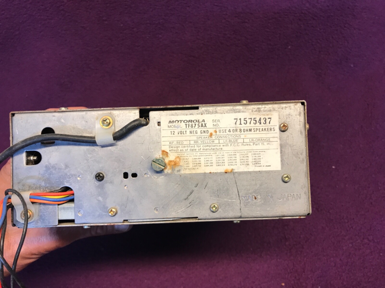 Motorola TF875AX Push Button Car Stereo AM FM Radio 8 Track Deck ...