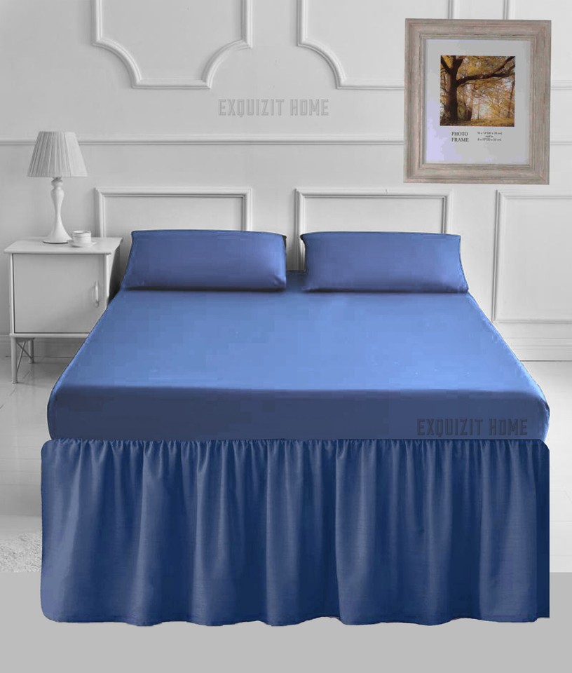 Base Valance Bed Sheets CLEARANCE Plain Dyed Polycotton Frilled | eBay UK