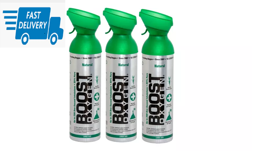 Boost Oxygen Natural Canned Oxygen Canister - 10L, Pack of 3 ...