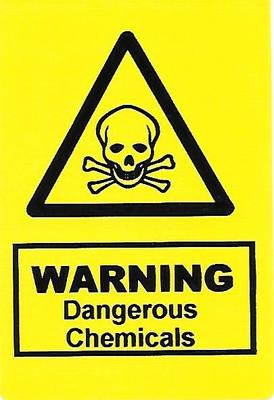 50 Warning Dangerous Chemicals Labels / Stickers (76 x 51mm ...