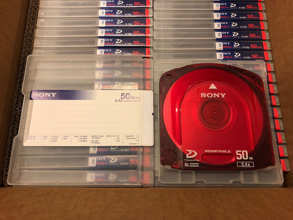 Sony PFD50DLA XDCAM 50GB Rewritable Professional Disc - 40x Pack | eBay
