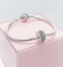 NEW Authentic PANDORA 925 Silver Crystals & Beaded Clip Charm Pendant ...