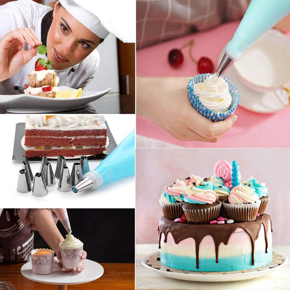 31pcs With Scraper Stainless Steel Dessert Cake Decorating Piping Bags ...