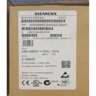 New Siemens 6SE6440-2AD22-2BA1 Inverter 6SE64402AD222BA1 Expedited ...