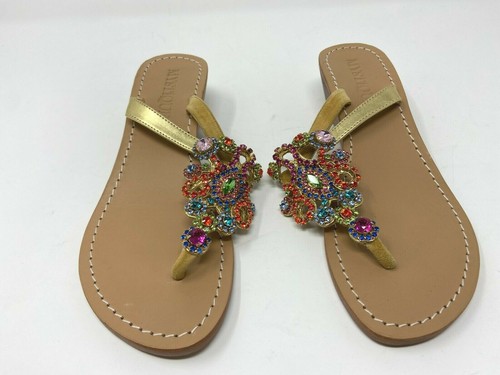 MYSTIQUE Sandal/ Multi-colored Czech Crystals & Rhinestones - Size 9 ...