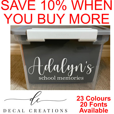 23 COLOURS Keepsake Box Sticker School Memory Box Vinyl Decal Storage ...