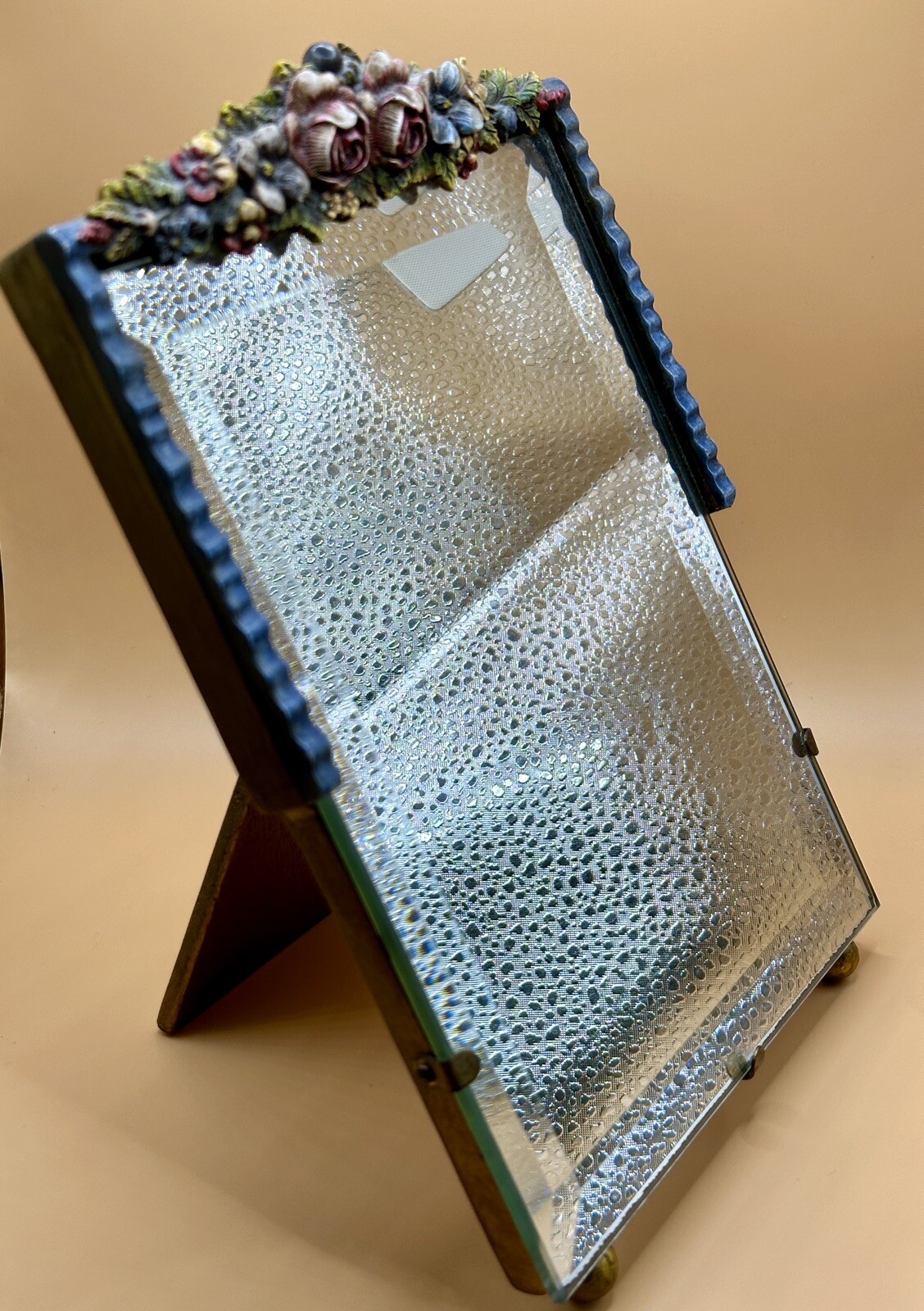 Vintage English 1930’s Rectangular Barbola Floral Frame Easel Back ...