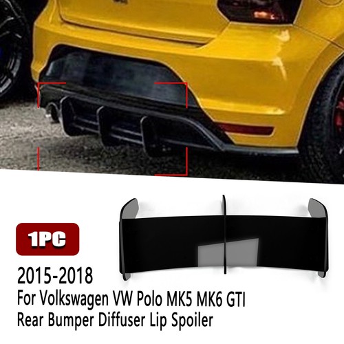 Car Rear Bumper Diffuser Lip Spoiler Splitters For VW POLO MK5 MK6 GTI ...